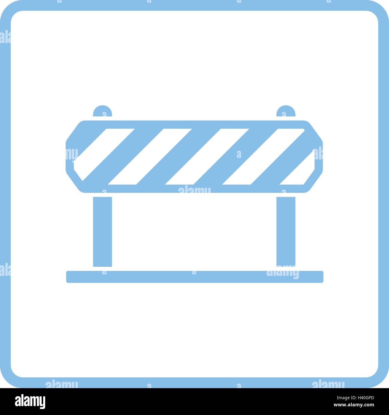 Icon of construction fence. Blue frame design. Vector illustration ...