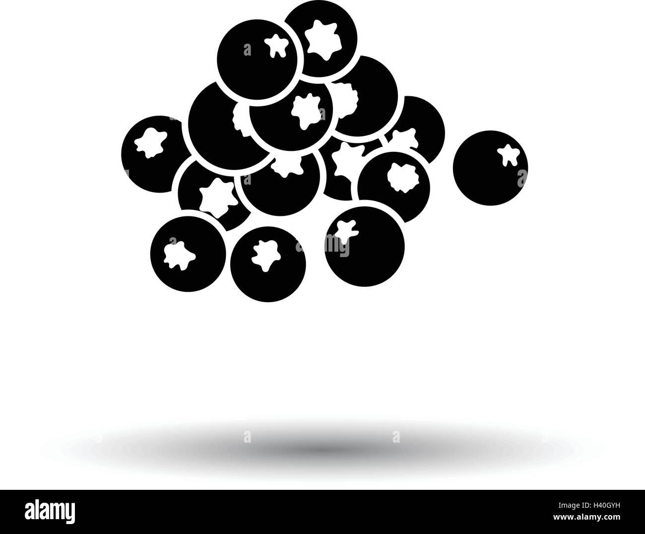 Blueberry icon. White background with shadow design. Vector ...