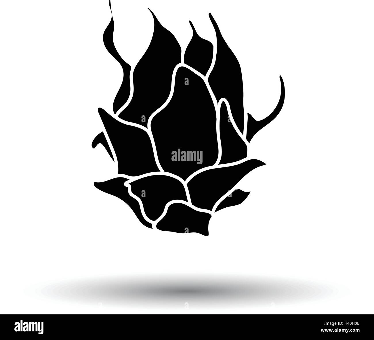 Dragon fruit icon. White background with shadow design. Vector ...