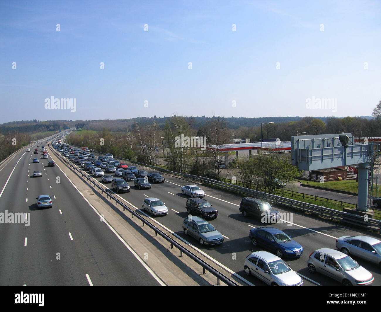 stopped traffic on the motorway Stock Photo - Alamy