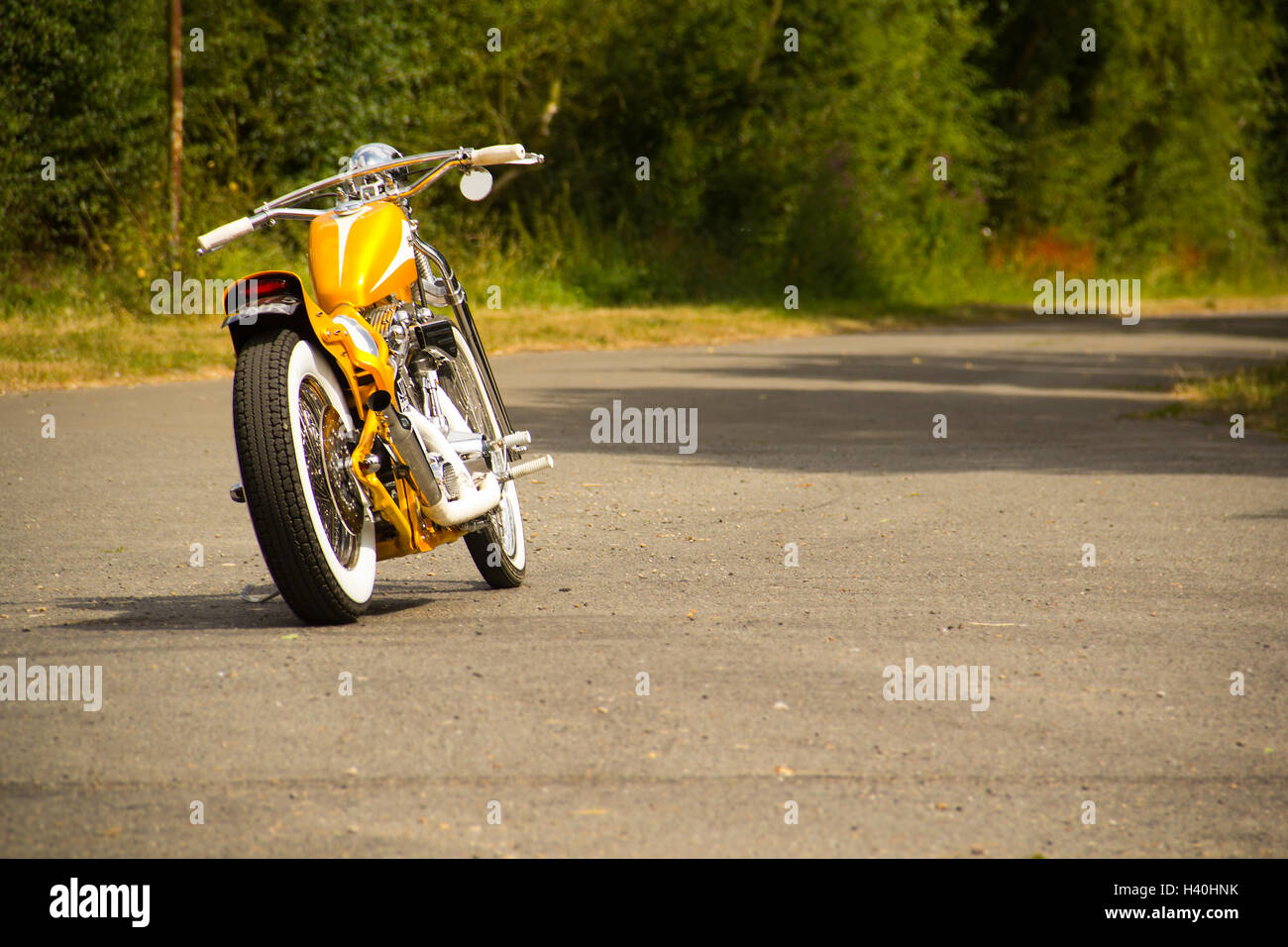 Gold Harley bobber Stock Photo - Alamy