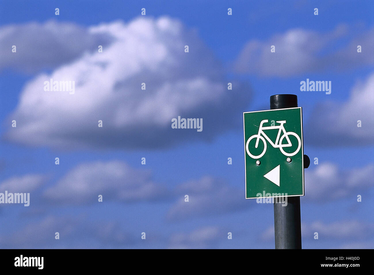 Sign, cycle path, sign, road sign, special way, traffic sign, green ...