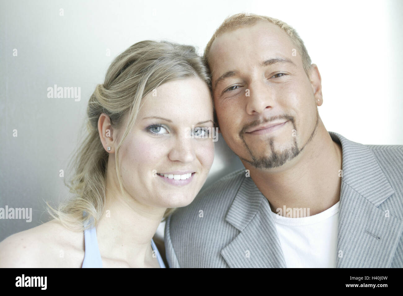 Couple, smile, forehead in forehead, portrait, partner, partnership ...