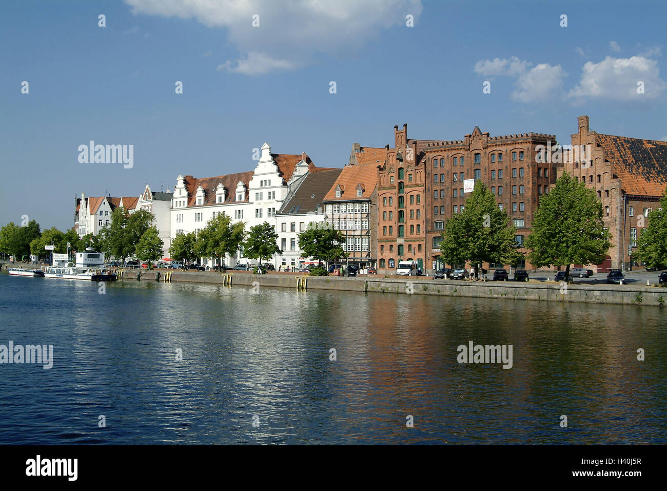 Germany, Schleswig - Holstein, Lübeck, town view, Untertrave, Europe ...