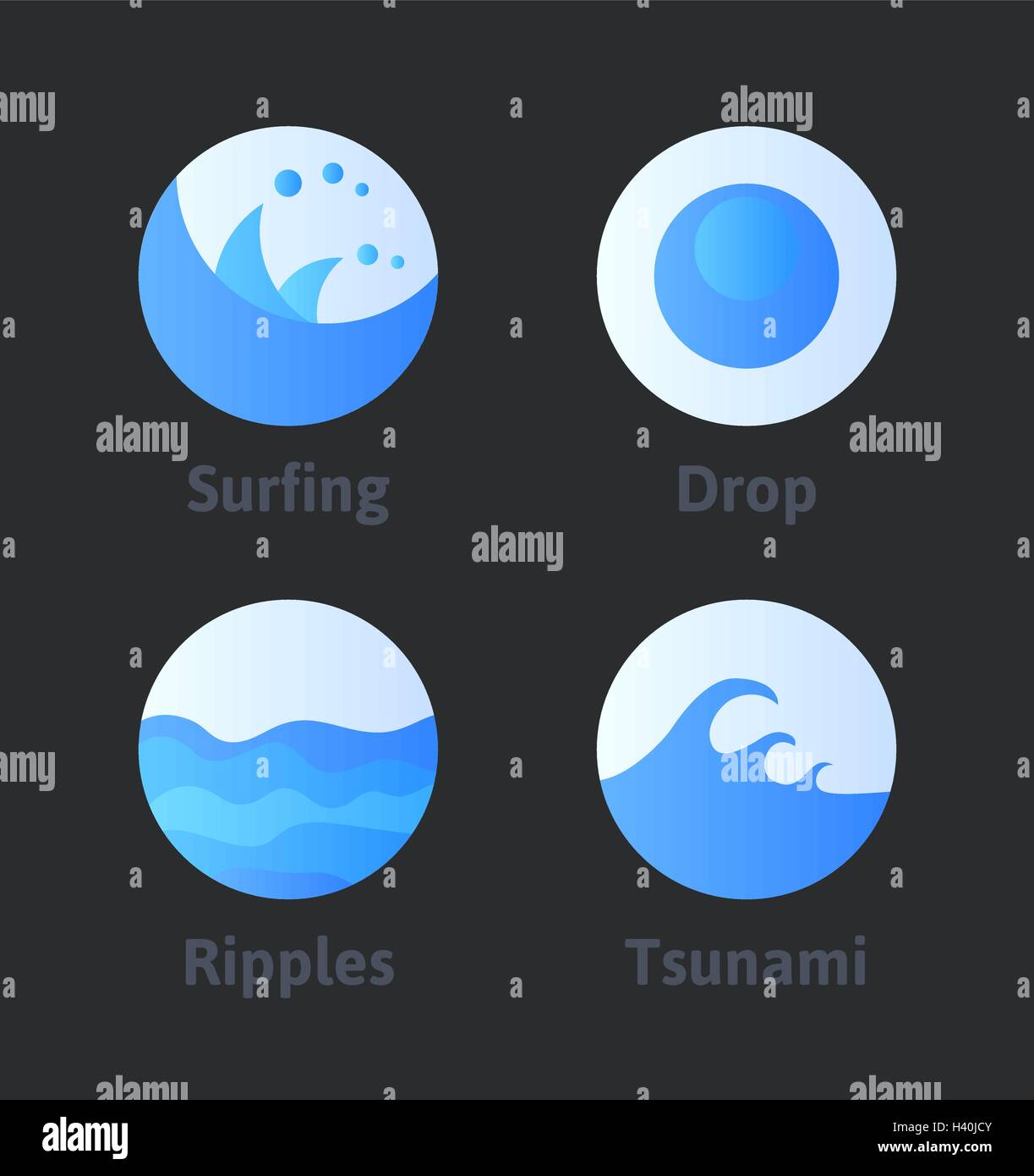 Set of abstract flat water icons Stock Vector Image & Art - Alamy