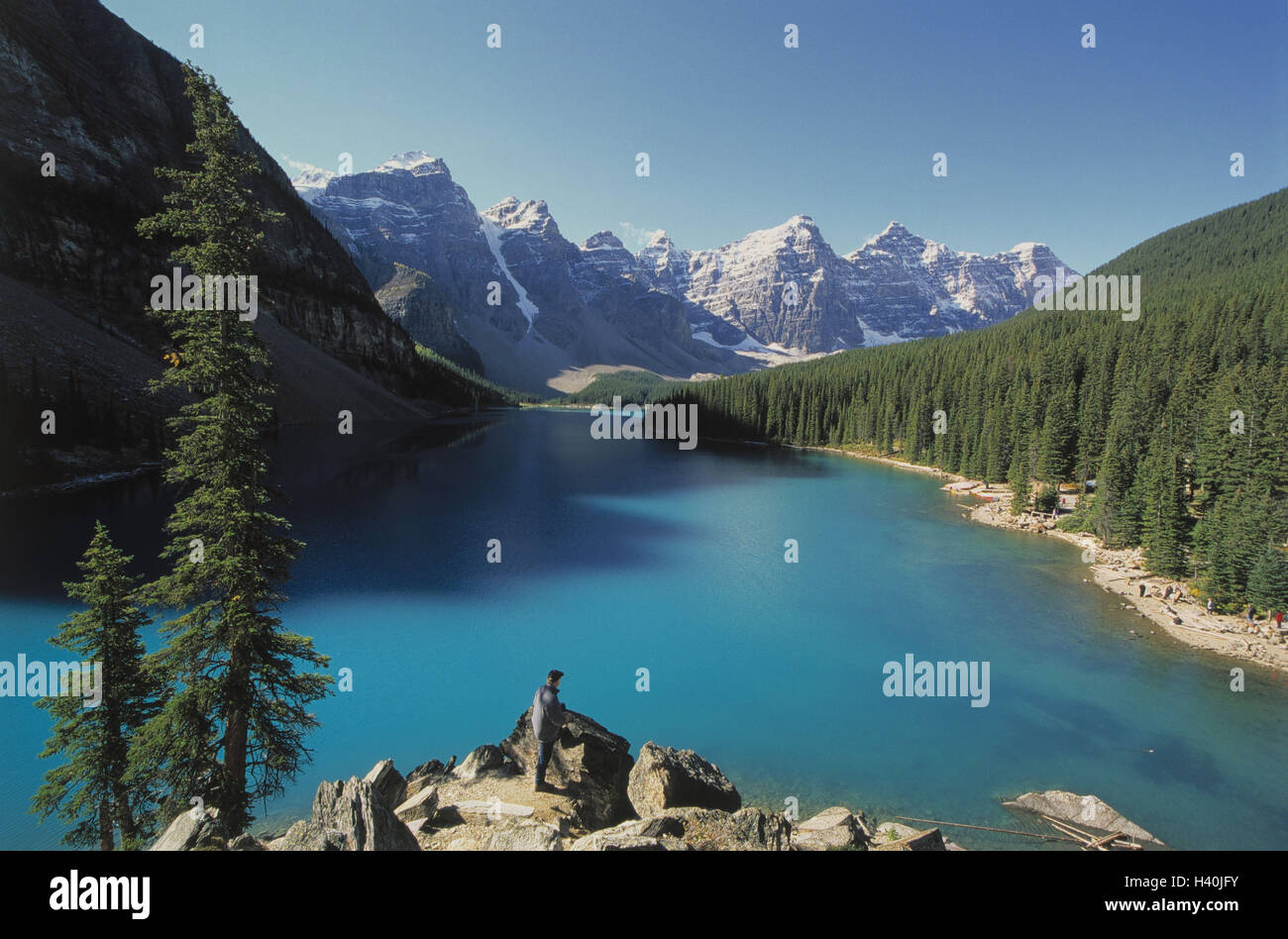 Canada, Alberta, Rocky Mountains, Banff national park, Moraine brine ...