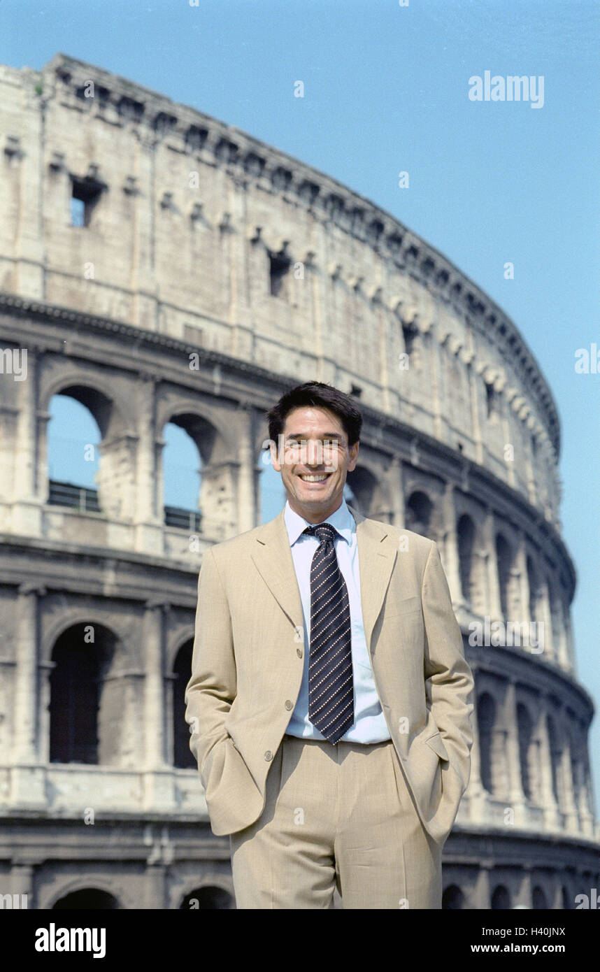 Italy, Rome, Coliseum, man, suit, smile, sightseeing, Europe, capital ...