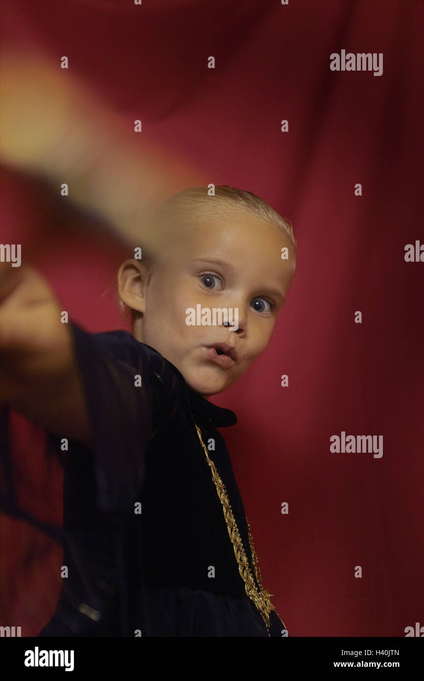 Girls, gesture, magic wand, half portrait, side view, child, 4 - 6 ...