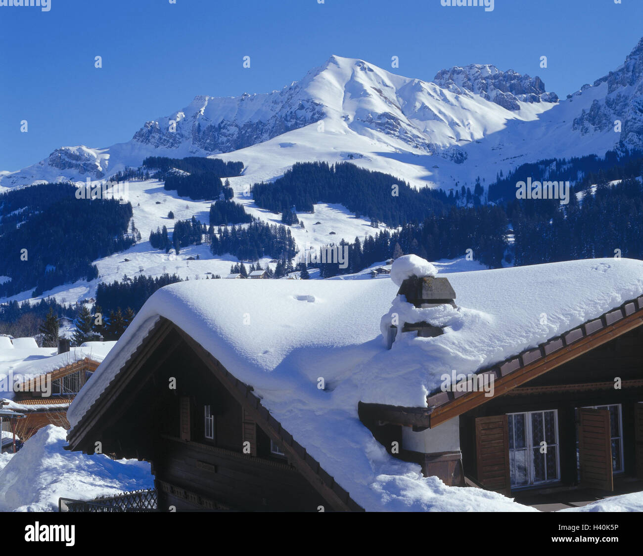 Switzerland, the Bernese Oberland, Adel's floor, houses, snow, Europe ...
