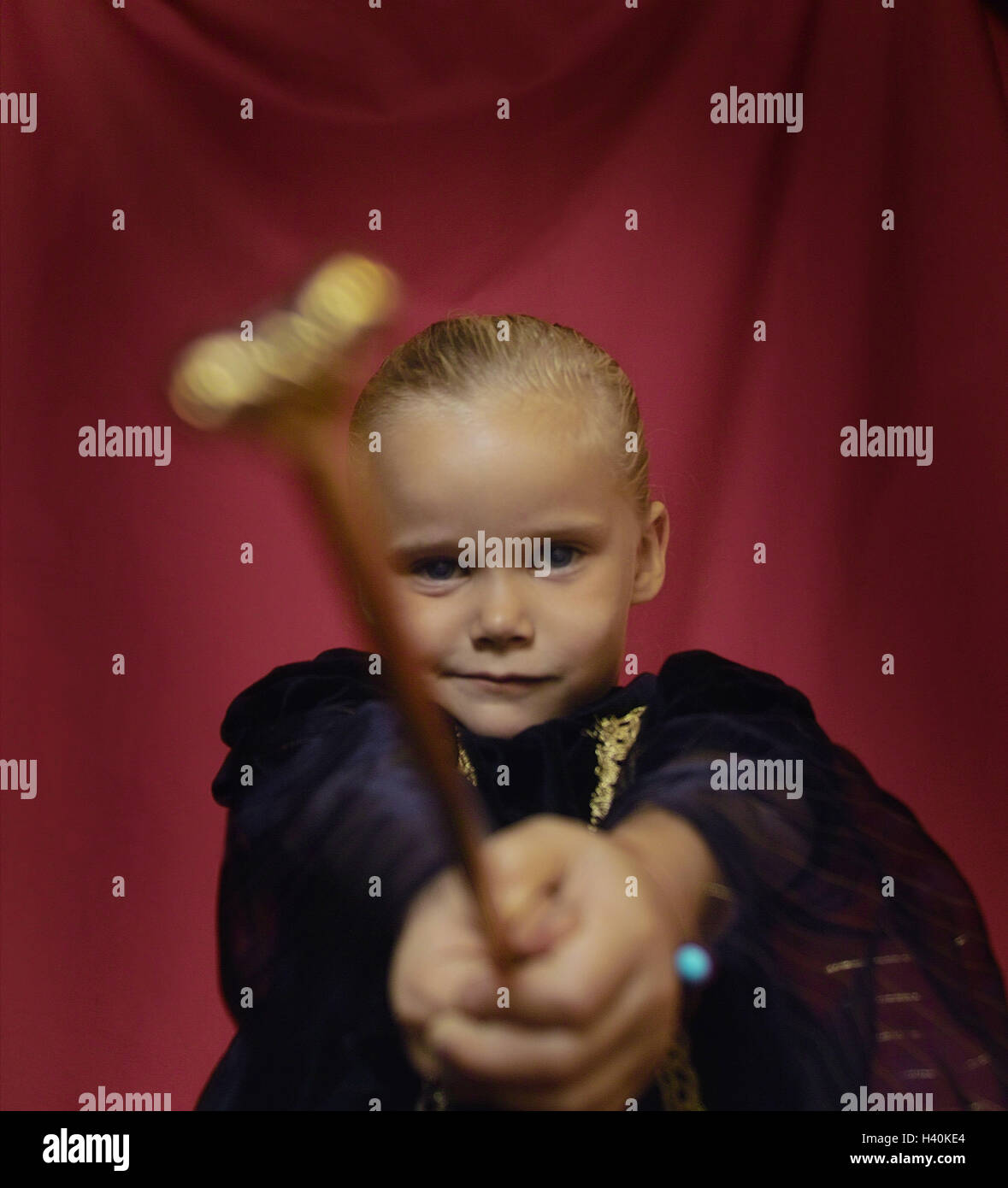 Girls, gesture, magic wand, half portrait, child, 4 - 6 years, blond ...