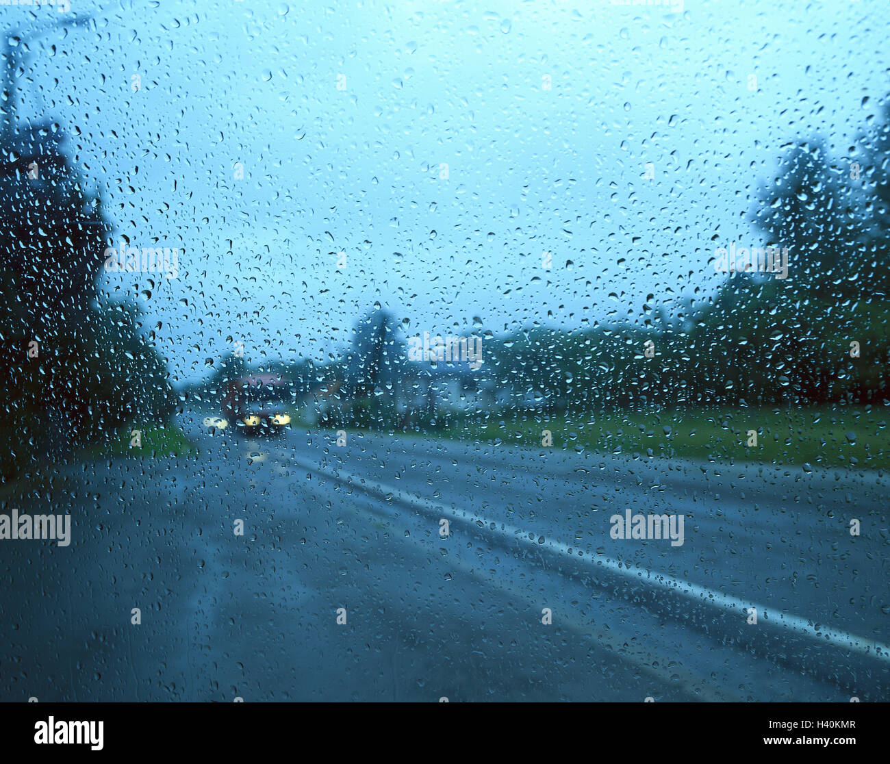 Car, view, windscreen, wet, street, traffic, vehicle, passenger car ...