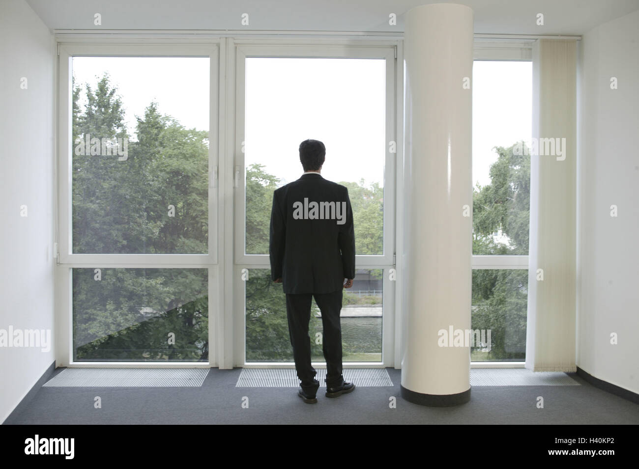 Flat, window, man, view, back view, living space, window front ...