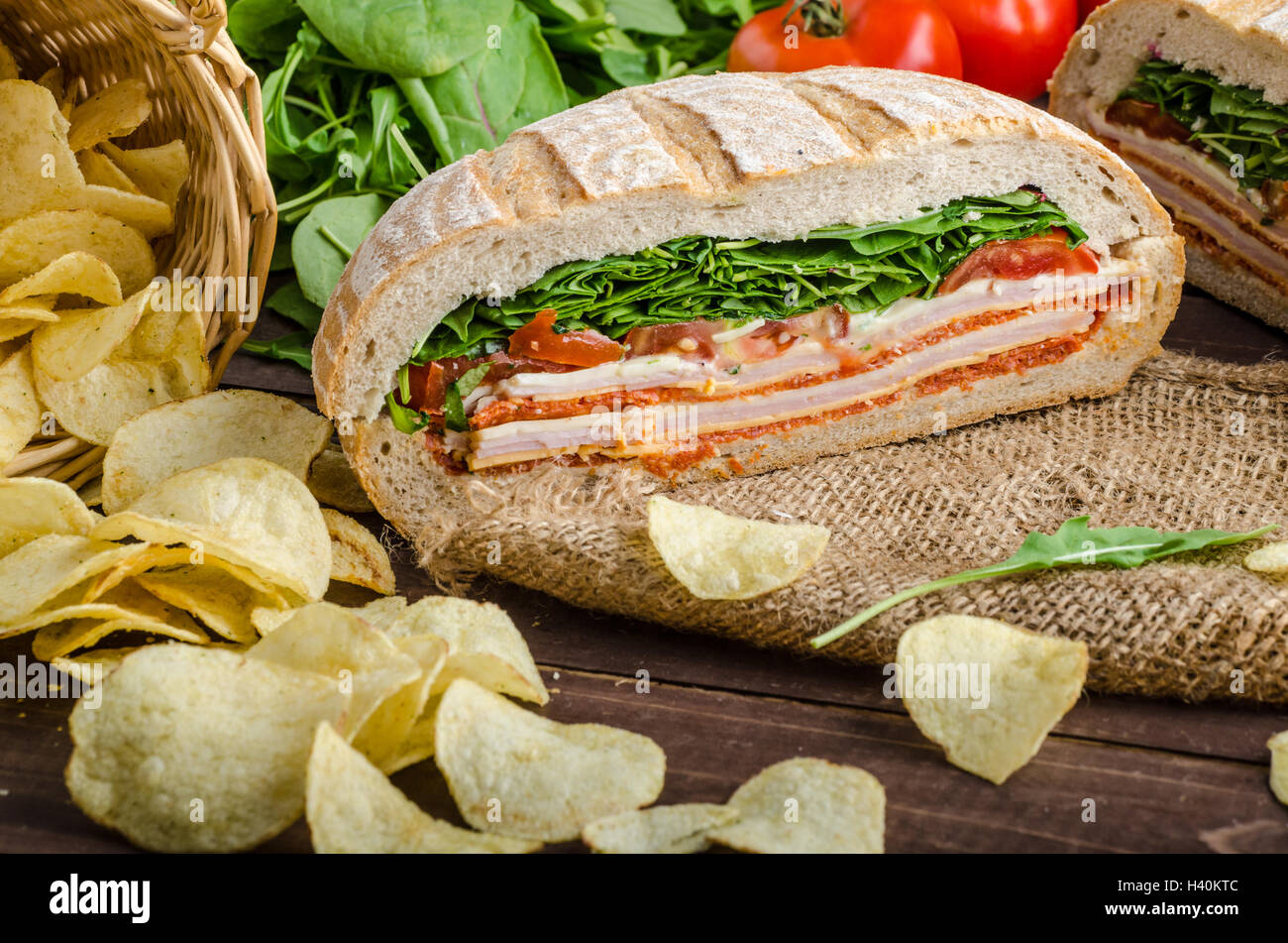 Italian Pressed Sandwich - full of tasty. Italian ham and cheese ...