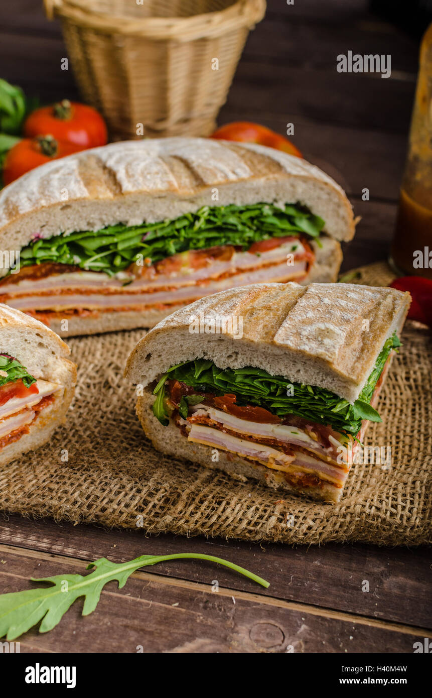 Italian Pressed Sandwich - full of tasty. Italian ham and cheese ...