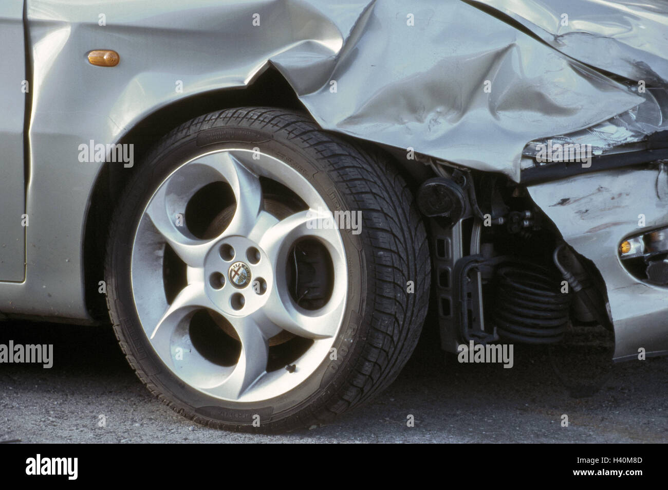Traffic accident, car, front damage, detail, traffic, accident, car ...