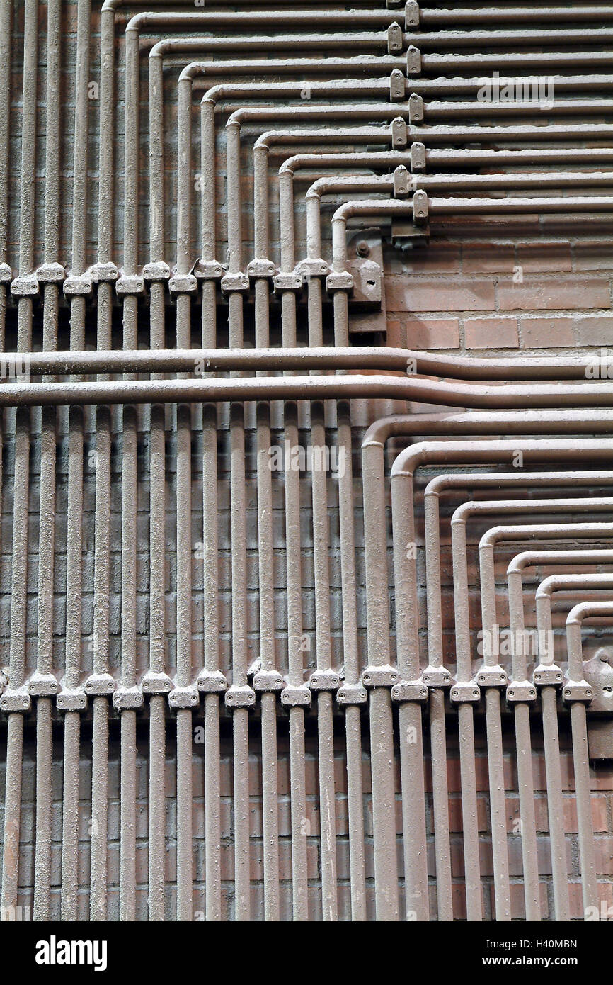 Industrial plant, conduits, detail, industry, factory, manufacturing ...