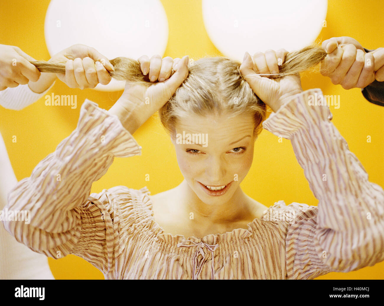 Woman, young, plaits, man, woman, hairs drag, detail, icon, family ...