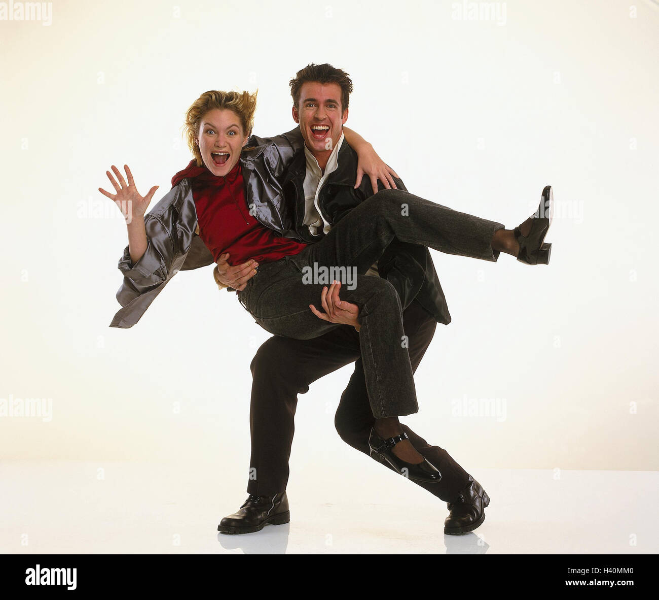 Couple, laugh young, melted, man, woman, carry, gesture, Couples ...