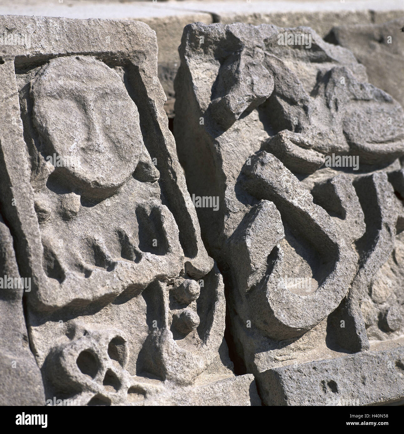 Azerbaijan, Baku, Schirwan, shah's palace, detail, stone, sculpture ...
