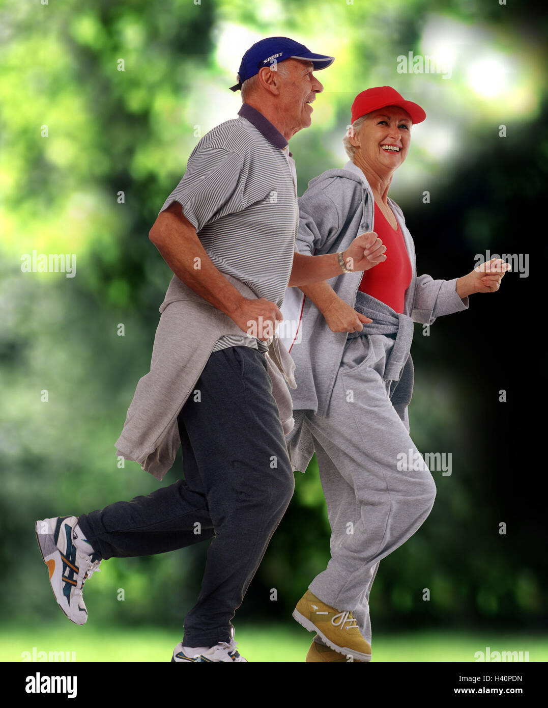 Park, Senior couple, jogging Senior, couple, man, woman, old, jogger ...