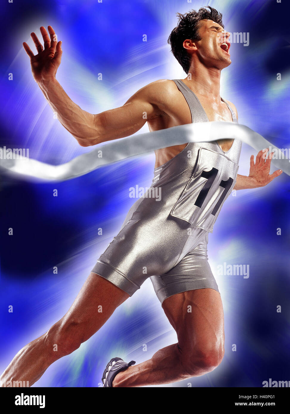Runner, finishing order, cord, gesture, joy, depletion sport, athletics ...