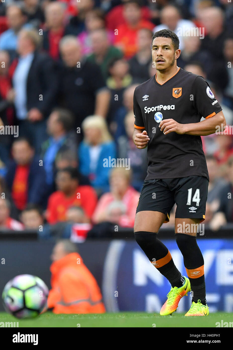 Hull City's Jake Livermore during the Premier League match at Anfield ...