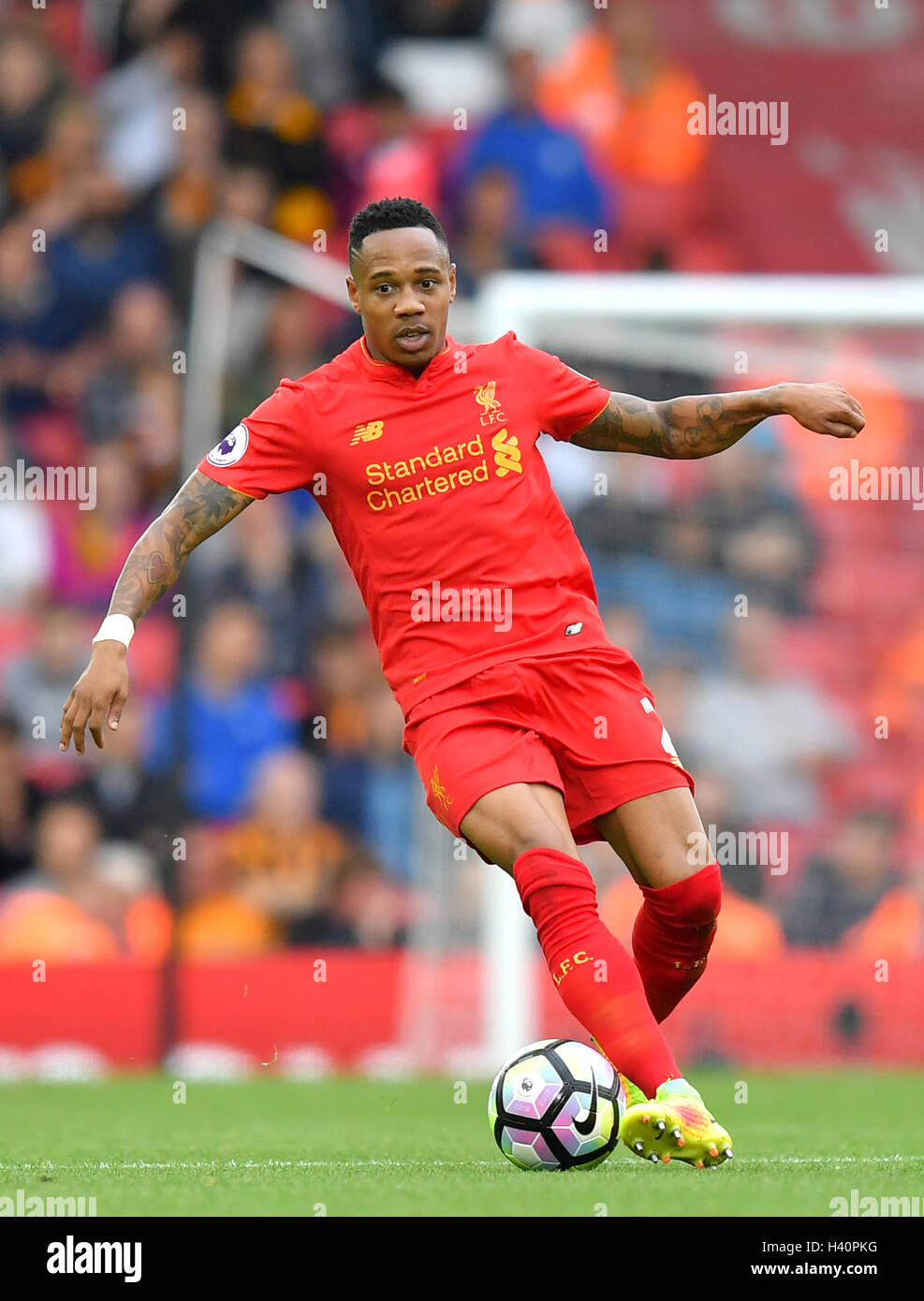 Liverpool's Nathaniel Clyne during the Premier League match at Anfield ...