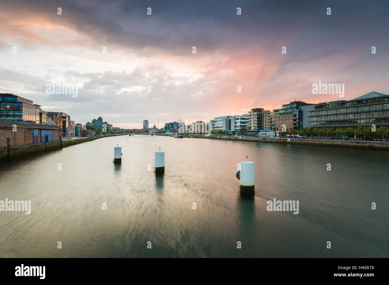 Dublin skyline on sunset, Ireland Stock Photo - Alamy