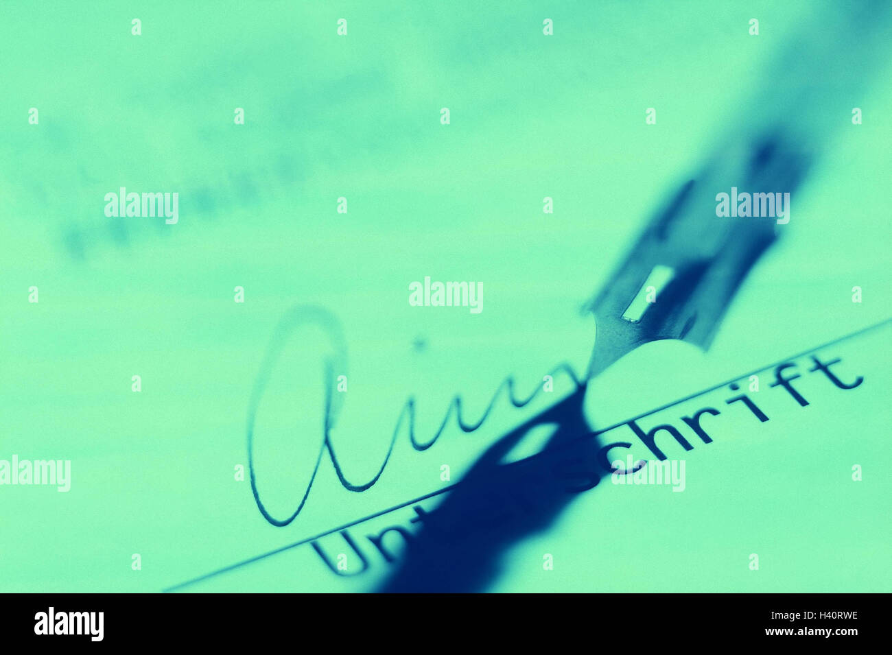 Form, fountain pen, signature, detail, Still life, fountain pen, sign ...