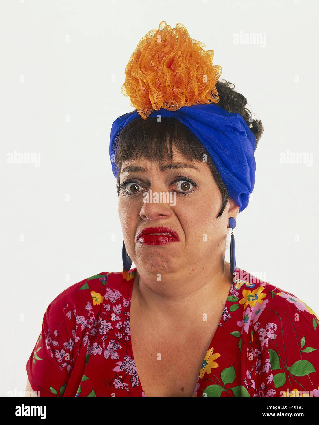 Woman, middle old person, headgear, clothes, brightly, facial play ...