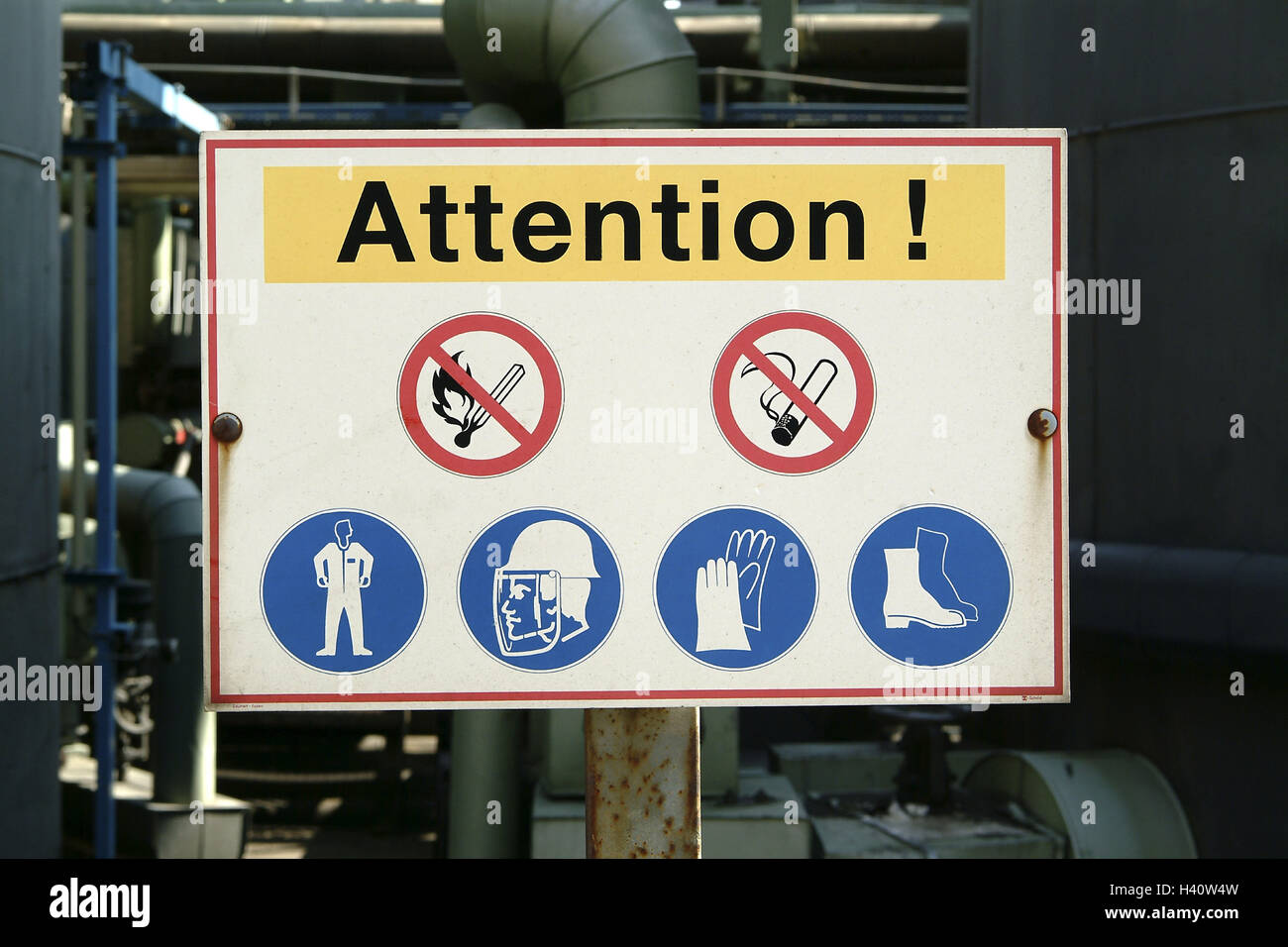 Refinery, sign, "bans, Commandments", refinery plant, sign, no parking ...