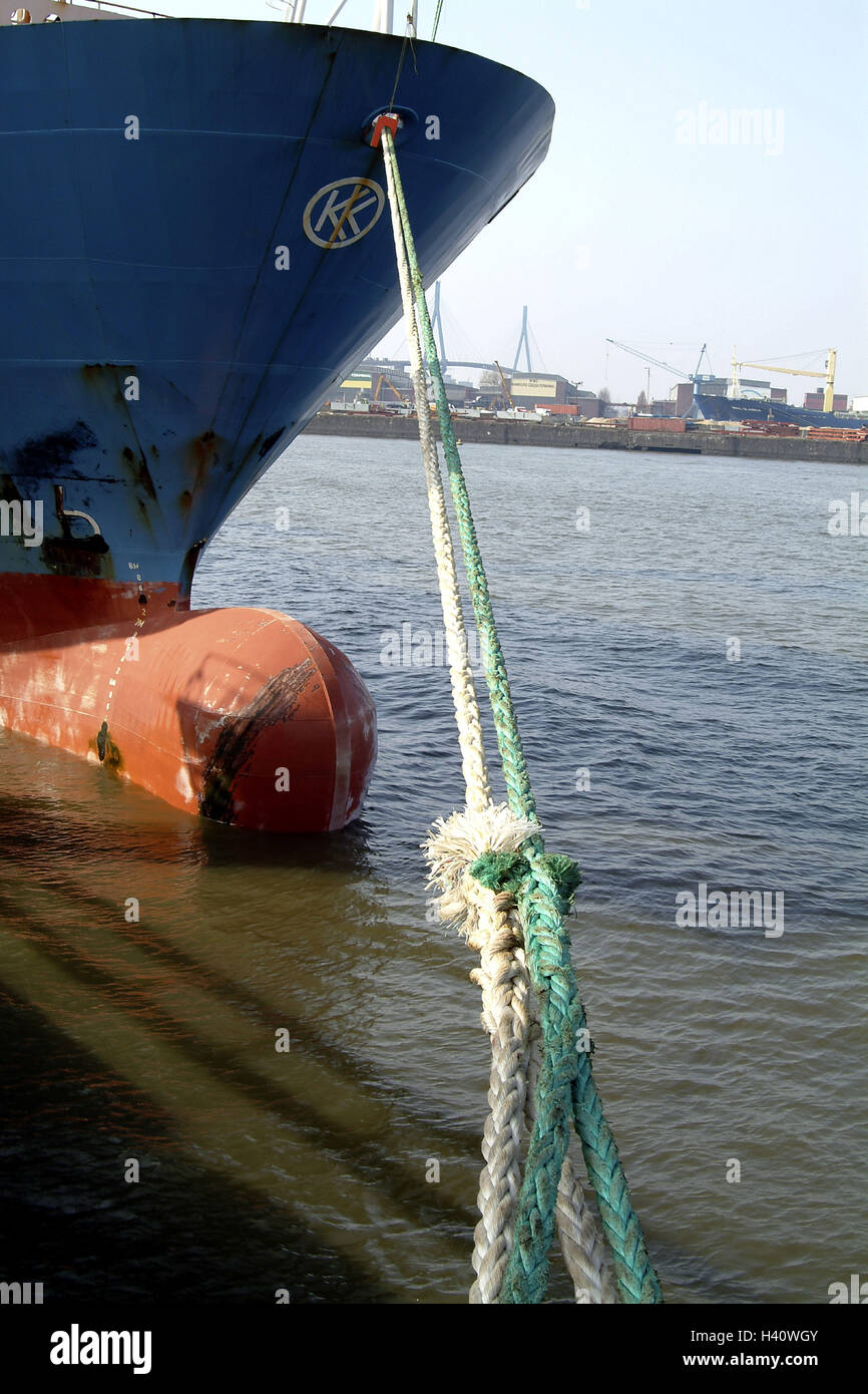 Germany, Hamburg, harbour, ship bug, Europe, Hanseatic town, town ...