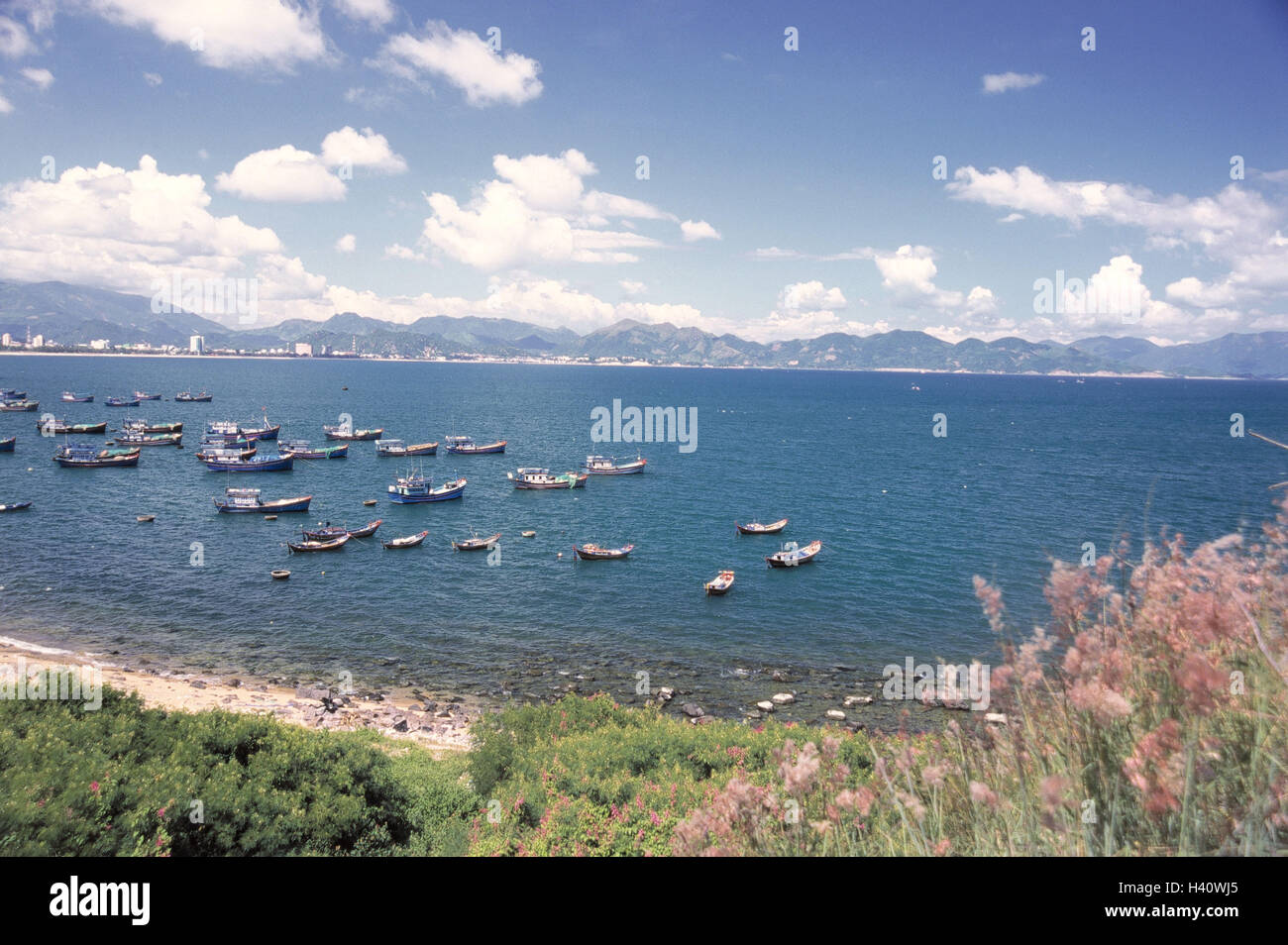 Vietnam, coast, Nha Trang, fishing boats, sea Asia, South-East Asia ...