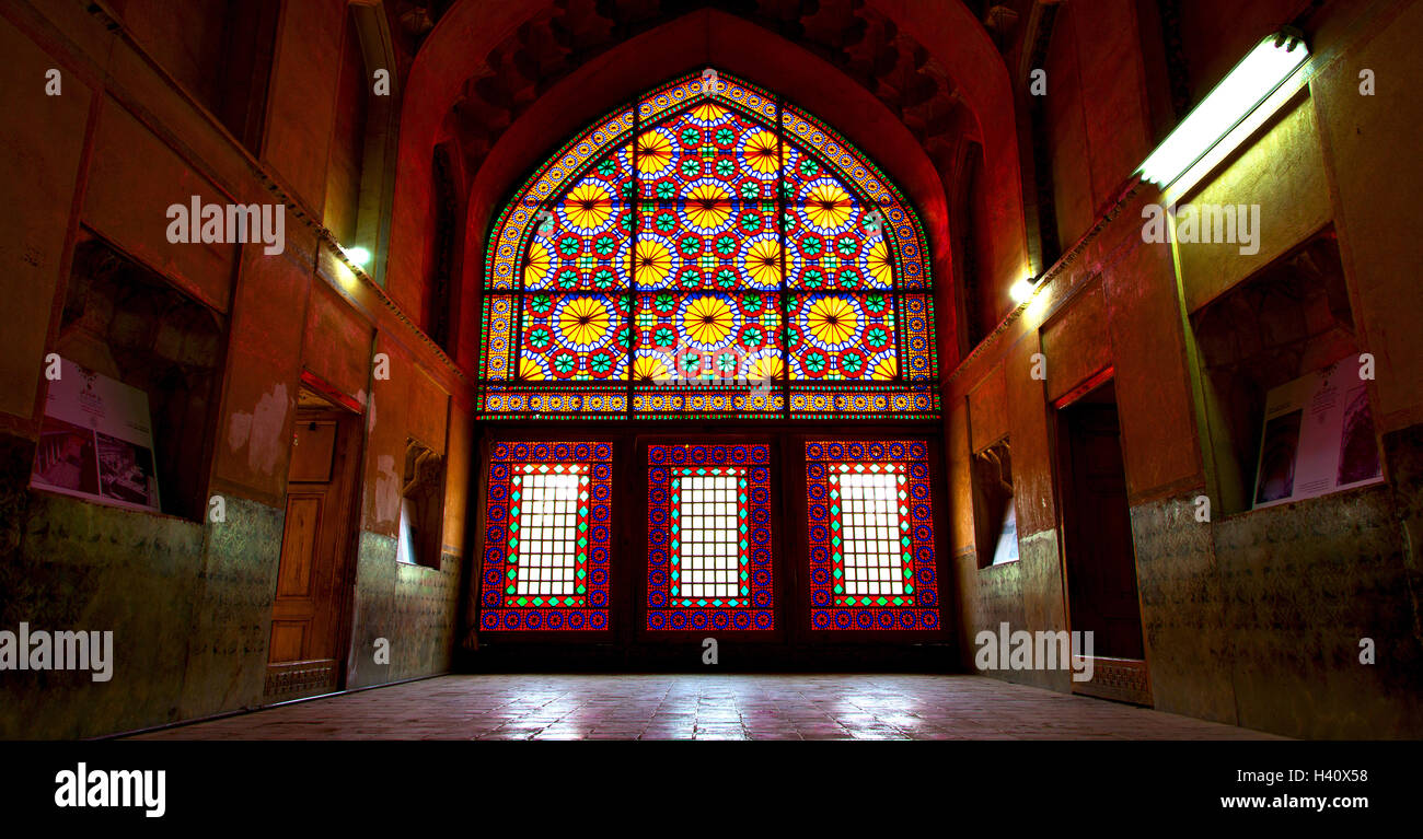 in iran blur colors from the windows the old mosque traditional scenic ...