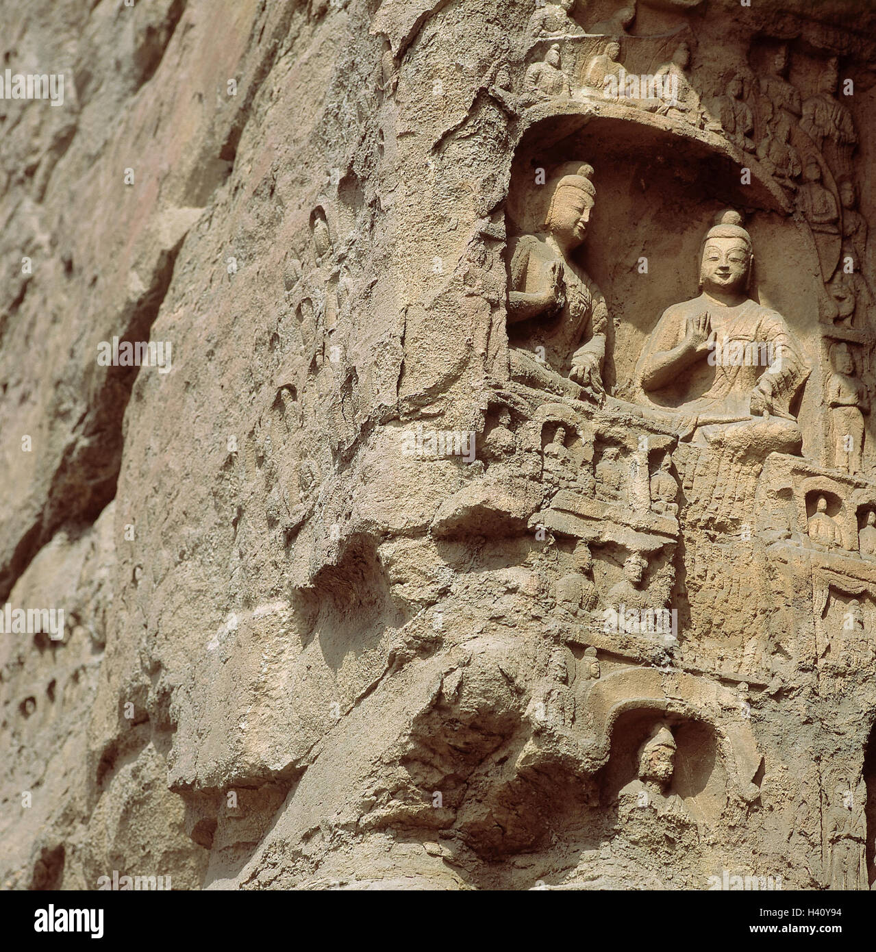 China, Shaanxi, Datong, rock temple, Buddha's statues, Shenxi, Shensi ...