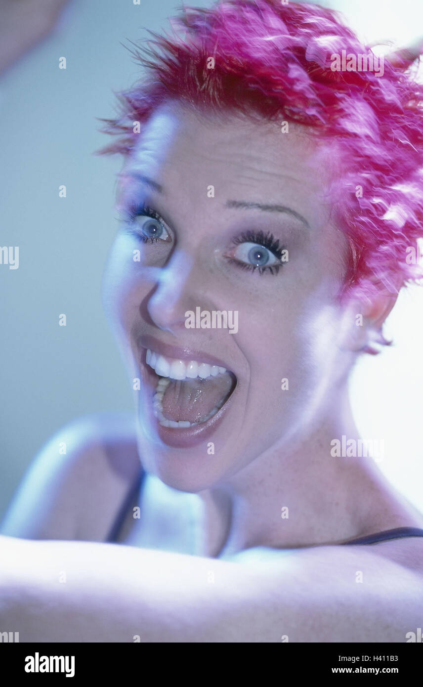 Woman, rejoice young, melted, portrait, blur inside, happy, exuberance ...