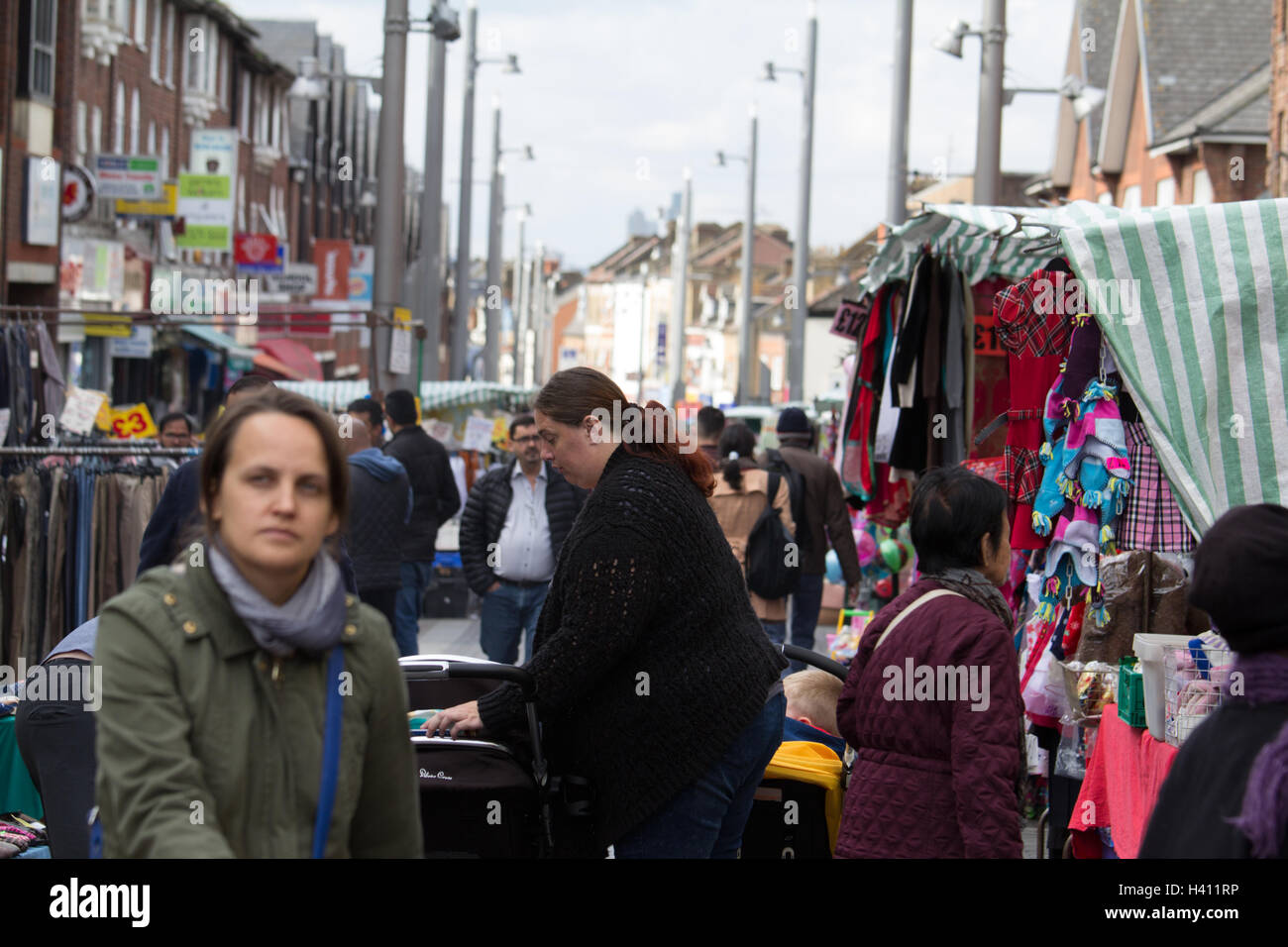 Walthamstow High Street Market, London Stock Photo - Alamy