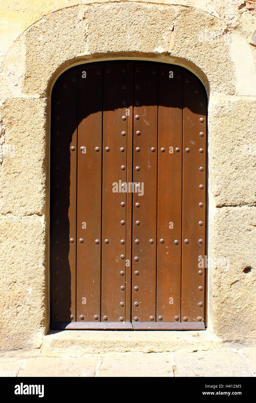 Detail of a door at Caceres, Spain Stock Photo - Alamy