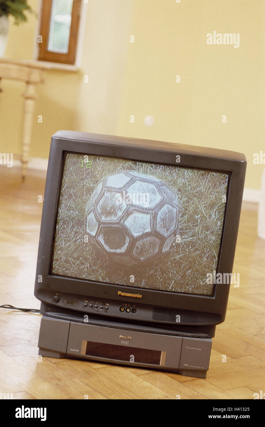 Floor, television set, football, Still life, product photography, flat ...