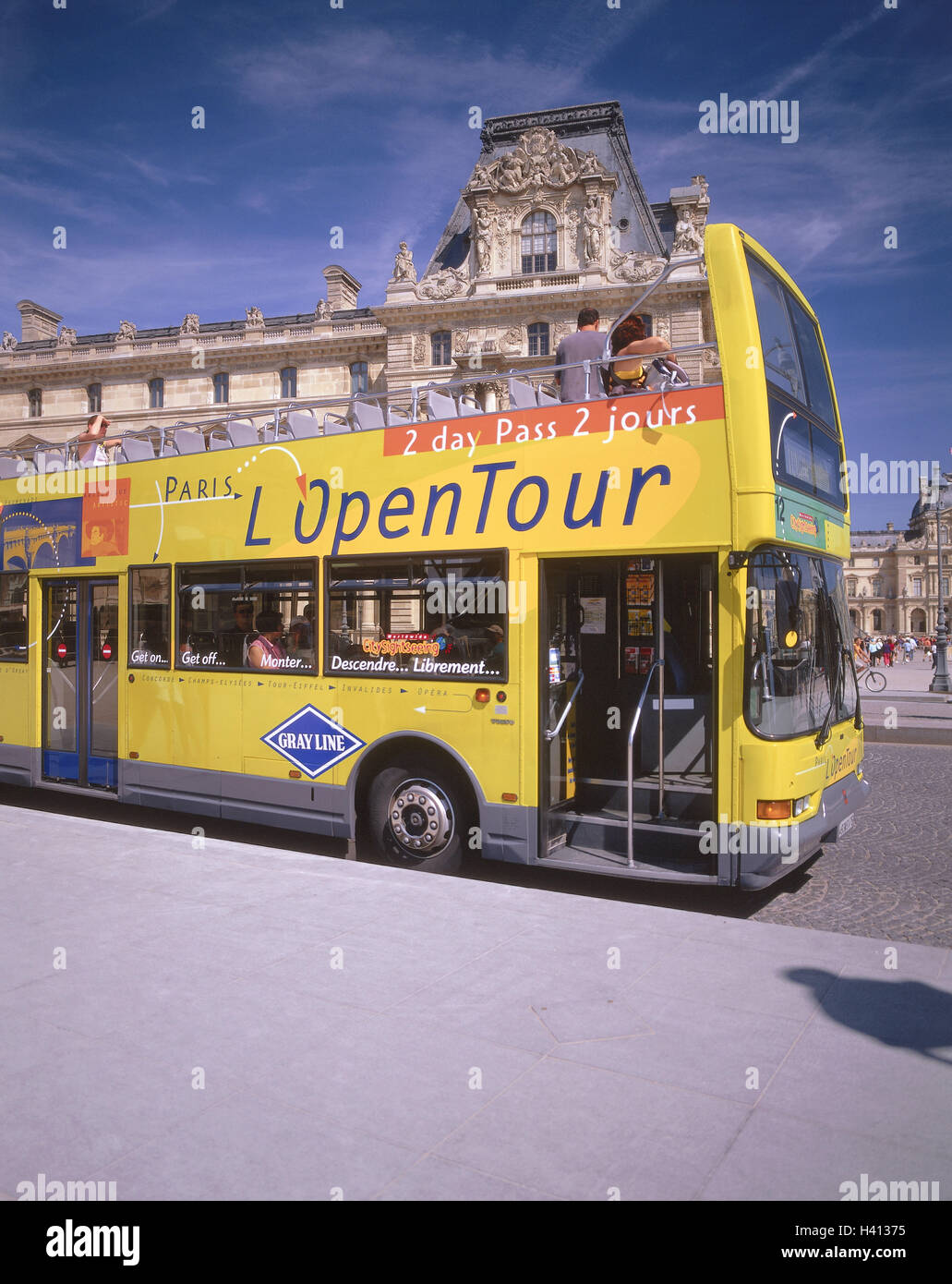 France, Paris, Musee you Louvre, sightseeing bus, Europe, République ...