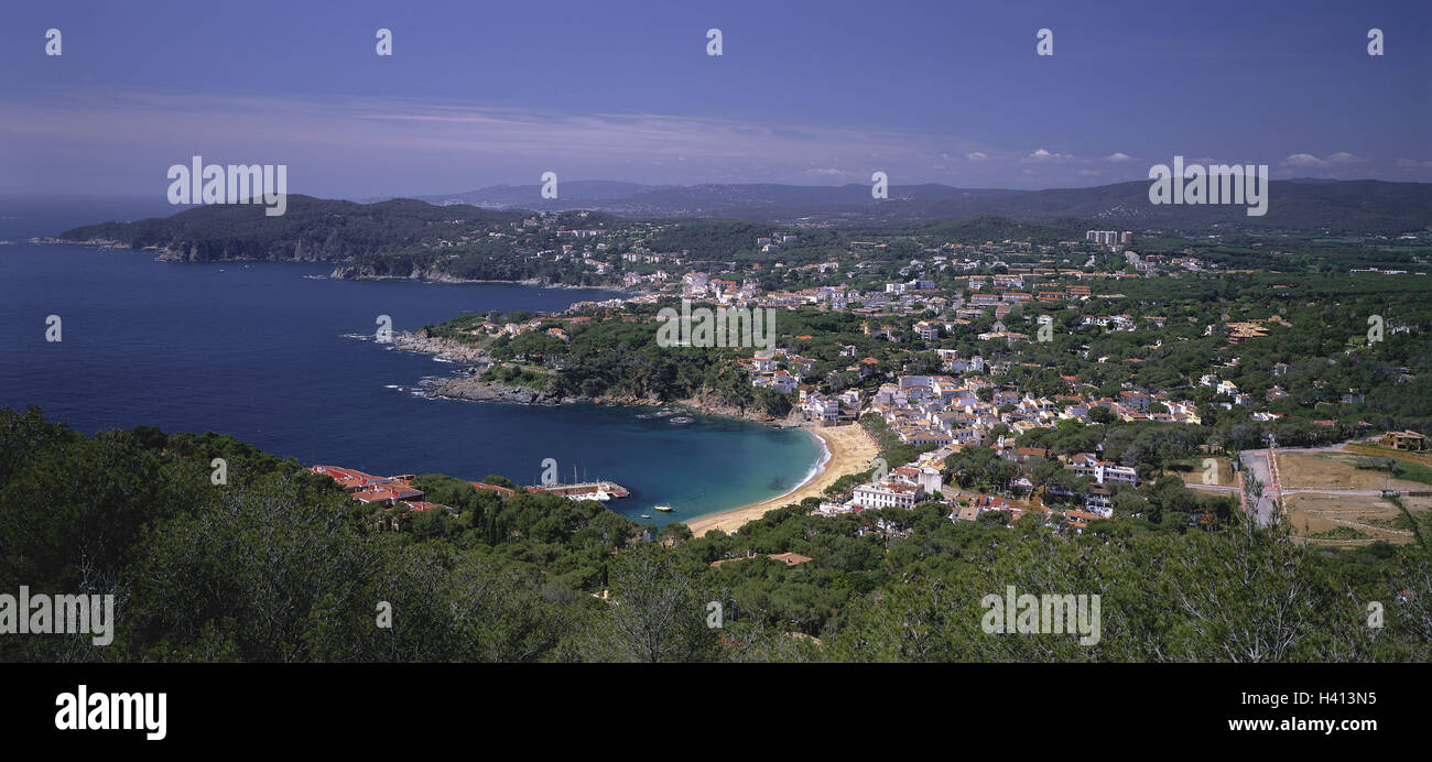 Spain, Costa Brava, coast, Llafran, local overview, bay, sea, the ...