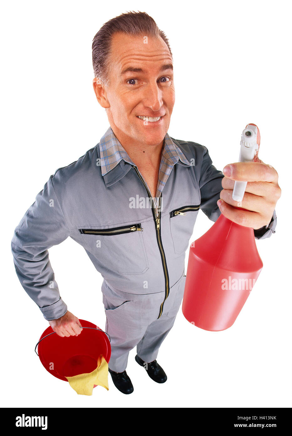 Window-cleaners, professions, cleaning implements, studio, cut out ...