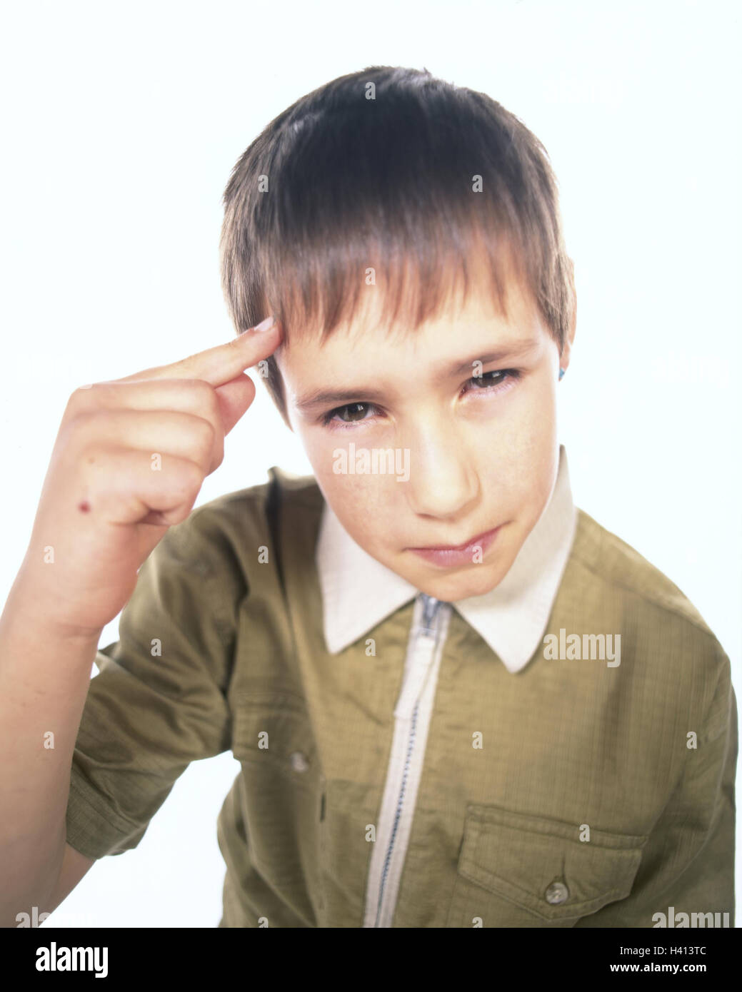 Boy, gesture, flip the bird, portrait, child, seriously, nastily ...