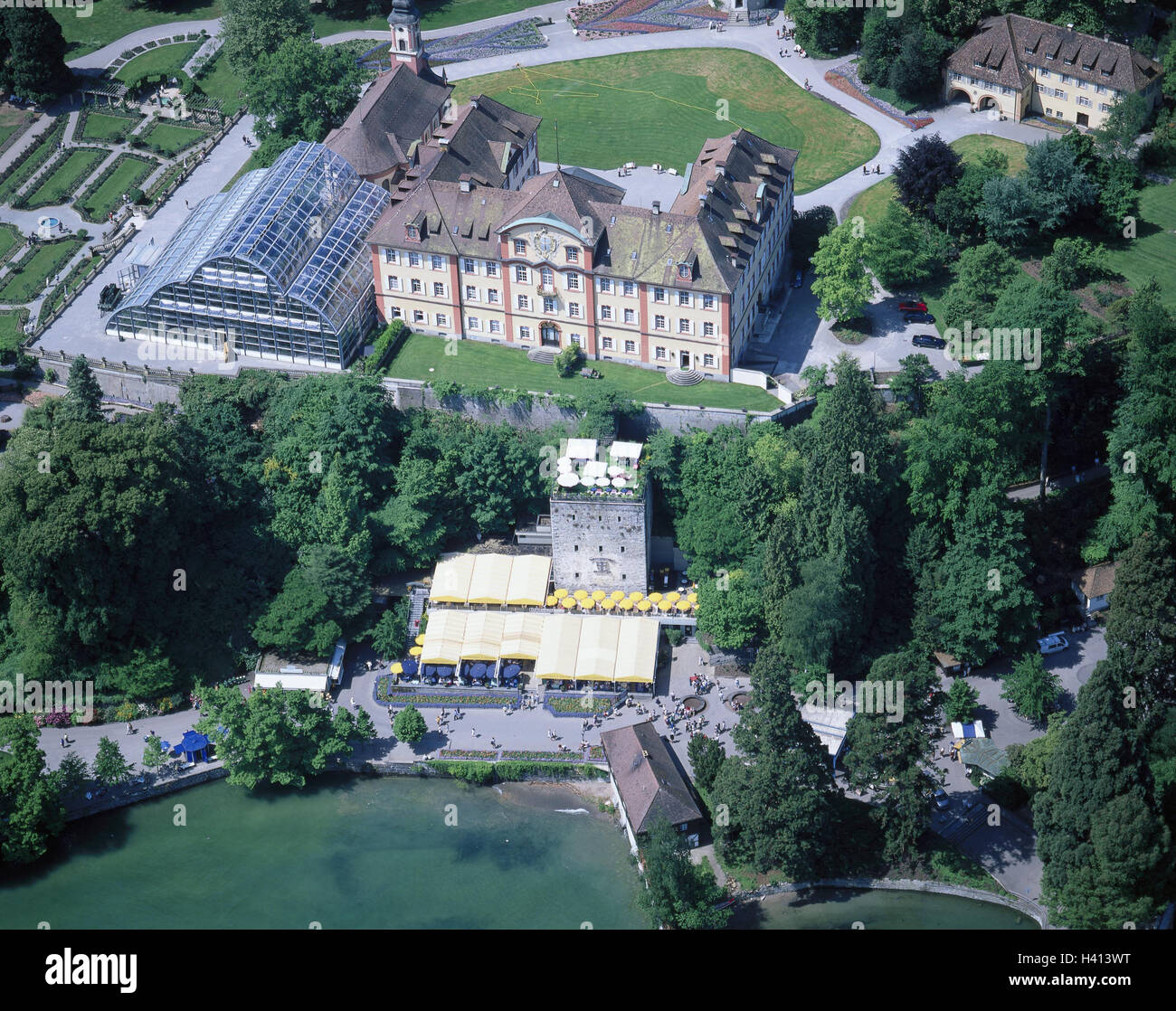 Germany, Lake Constance, island, Mainau, lock, aerial shots, Europe ...