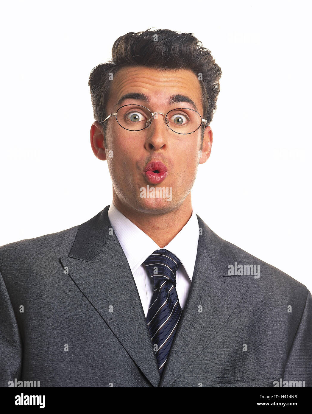 Man, young, glasses, suit, facial play, surprises, portrait, Men ...