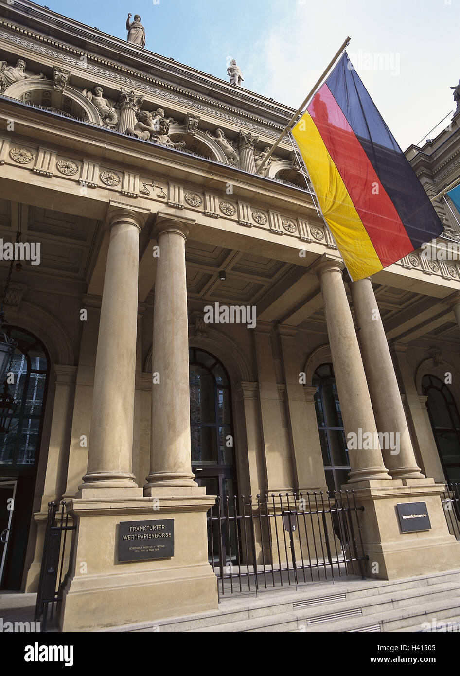 Germany, Frankfurt, Germans, stock exchange facade, detail, national ...