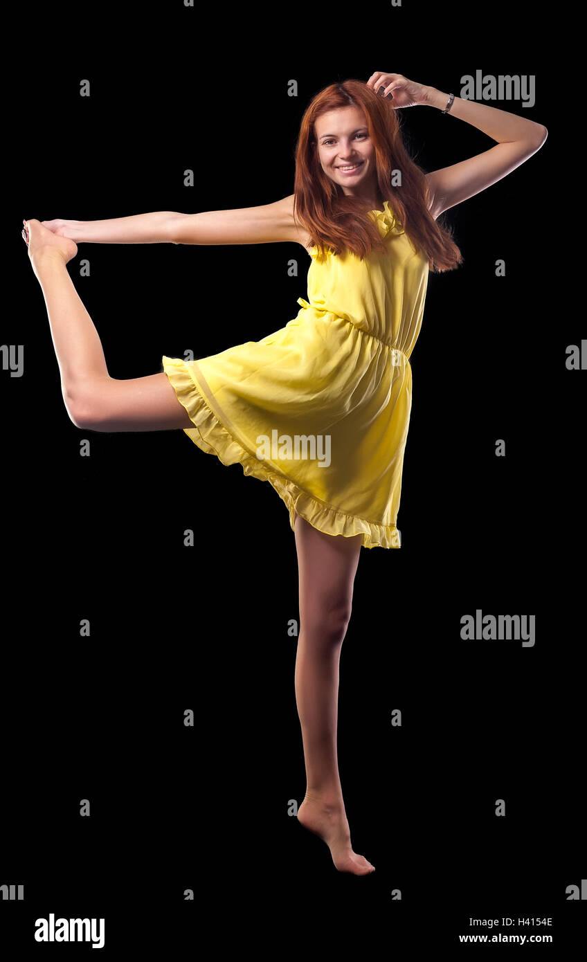 Pretty girl doing fitness exercise Stock Photo - Alamy