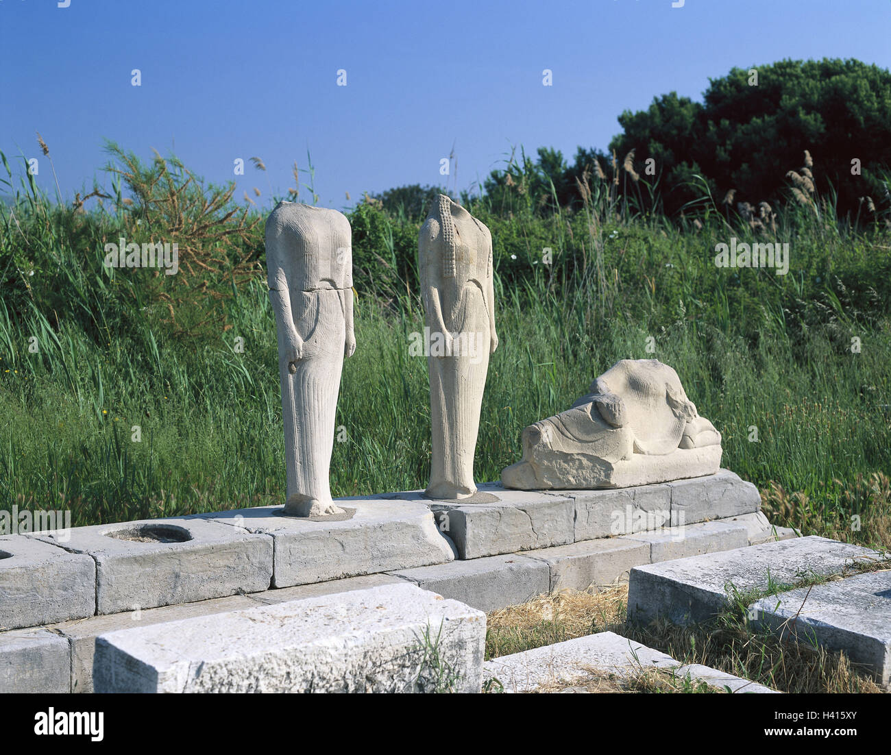 Greece, island Samos, Heraion, temple, statues, remains, Europe ...