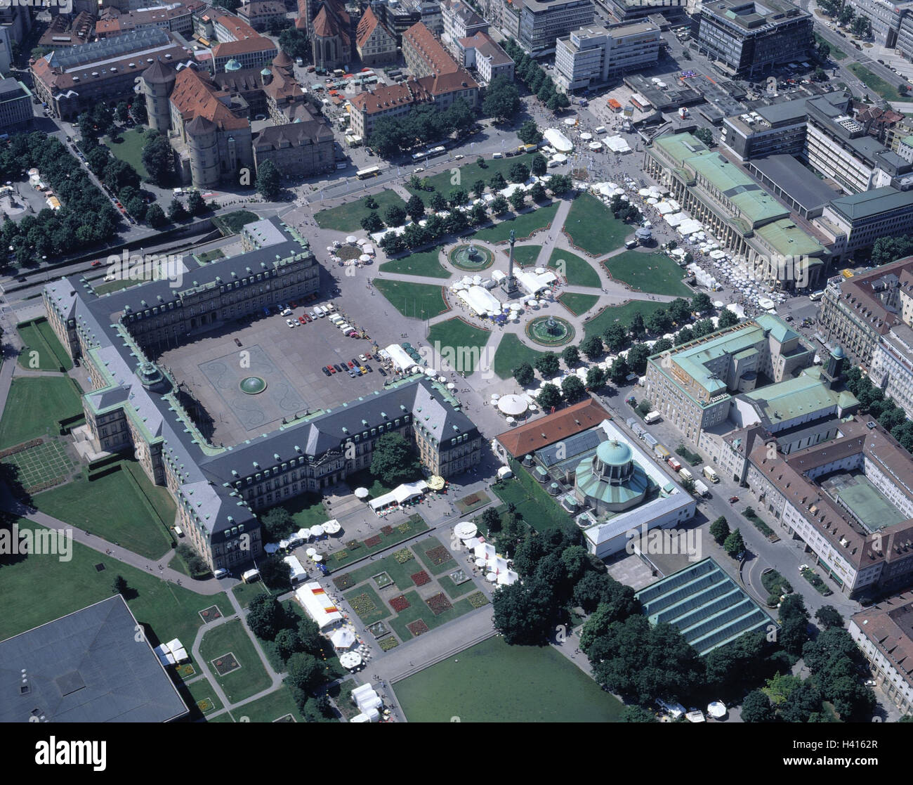 Germany, Stuttgart, castle square, curls, town feast, aerial shots ...