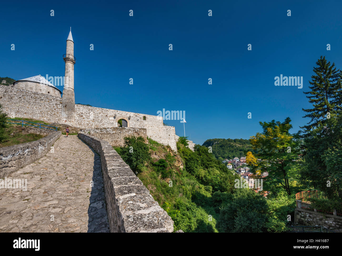 Stone bridge at Stari Grad Fortress in Travnik, Central Bosnia Canton ...
